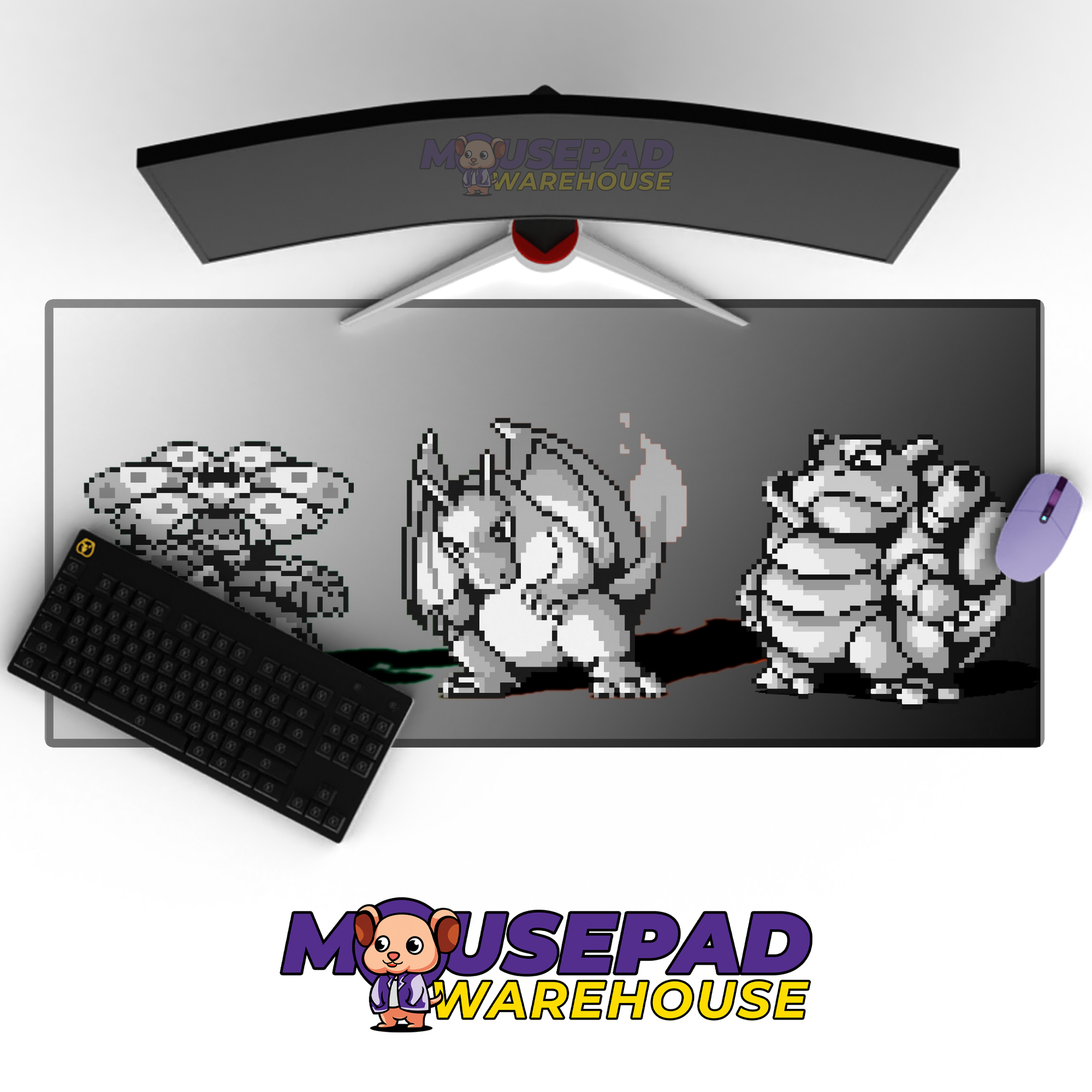 Venasaur Charizard Blastoise Original Game Sprites Pokemon Mousepad ...
